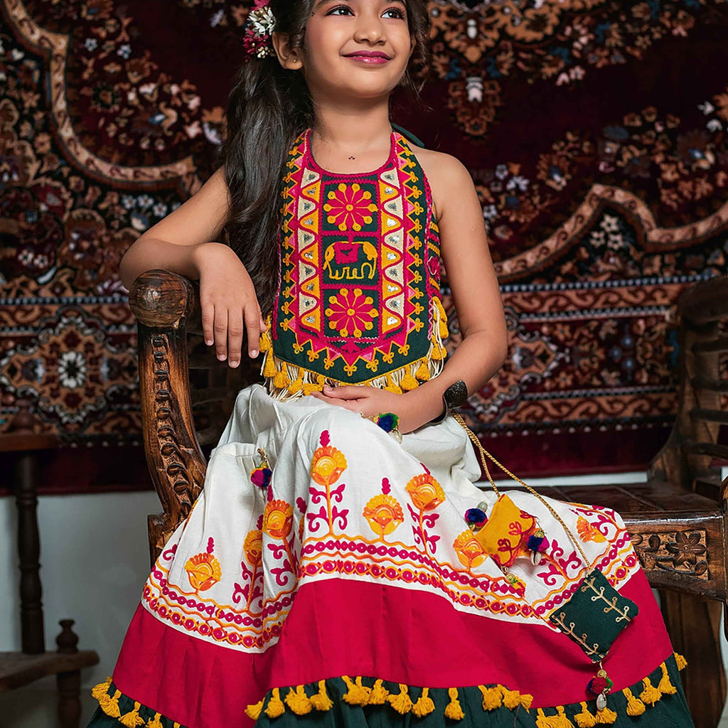 Traditional Multicolor Cotton Girls Chaniya Choli – Palkhi Fashion